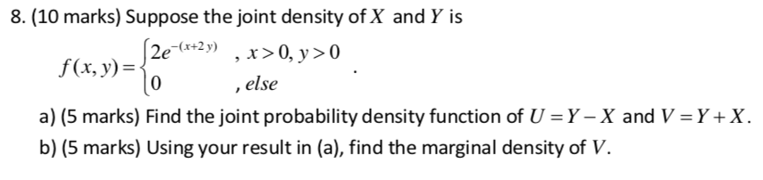 Solved Use Multivariate Transformations for problems 7-8: | Chegg.com