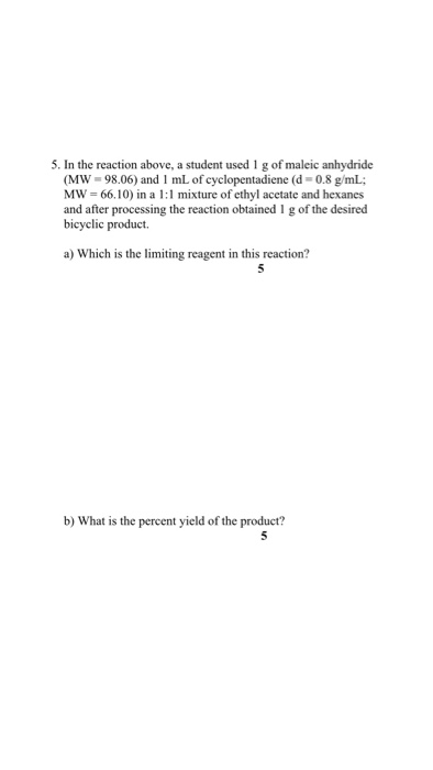 Solved 4. A mixture of 10.7 ml of Cyclohexanol and 3.0mL of | Chegg.com