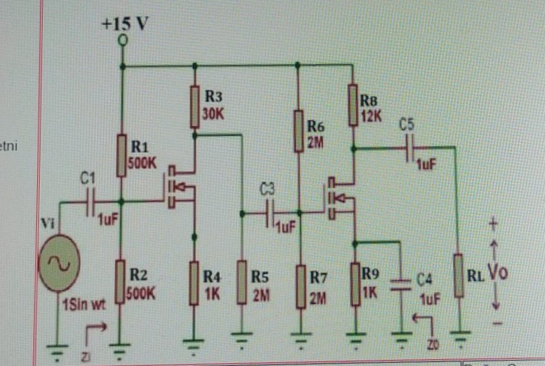 Solved In the given two-stage mosfet amplifier circuit, the | Chegg.com