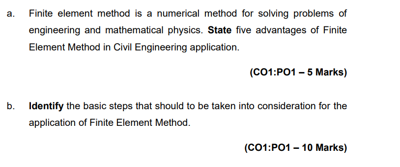 Solved a. Finite element method is a numerical method for | Chegg.com