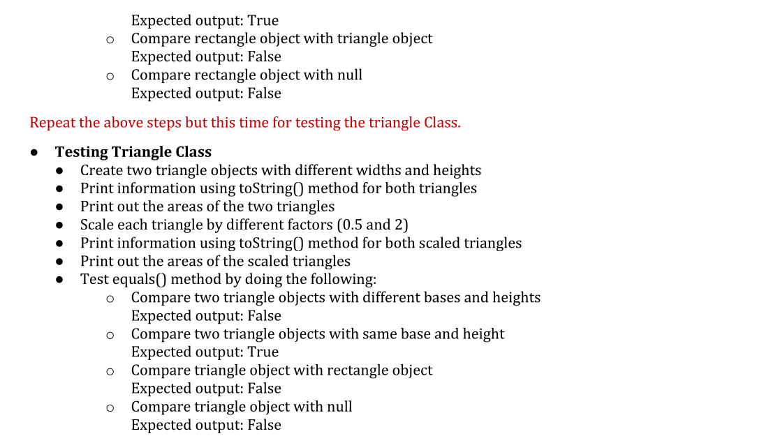 Solved . . . . Interface Shape: Create an interface named | Chegg.com