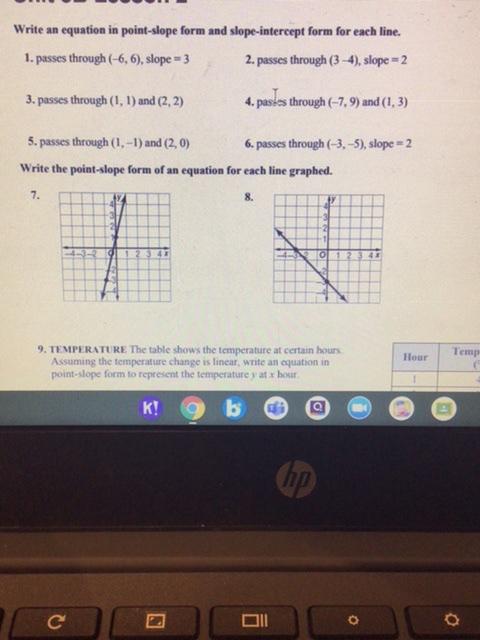 Solved Write an equation in point-slope form and | Chegg.com