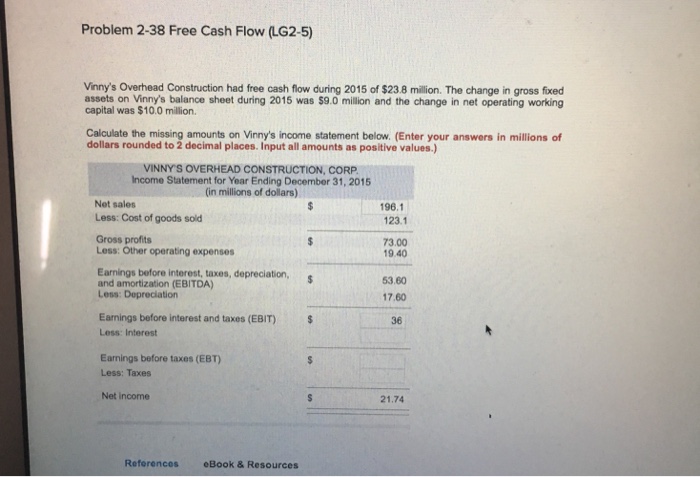 Solved Problem 2-37 Free Cash Flow (LG2-5) Rebecky's Flowers | Chegg.com