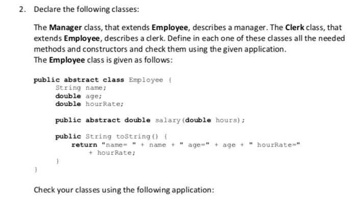 Solved 2. Declare the following classes: The Manager class, | Chegg.com