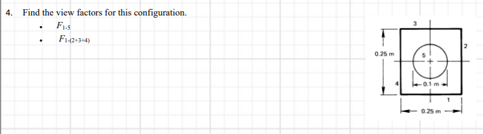 Solved 4. Find the view factors for this configuration. - | Chegg.com