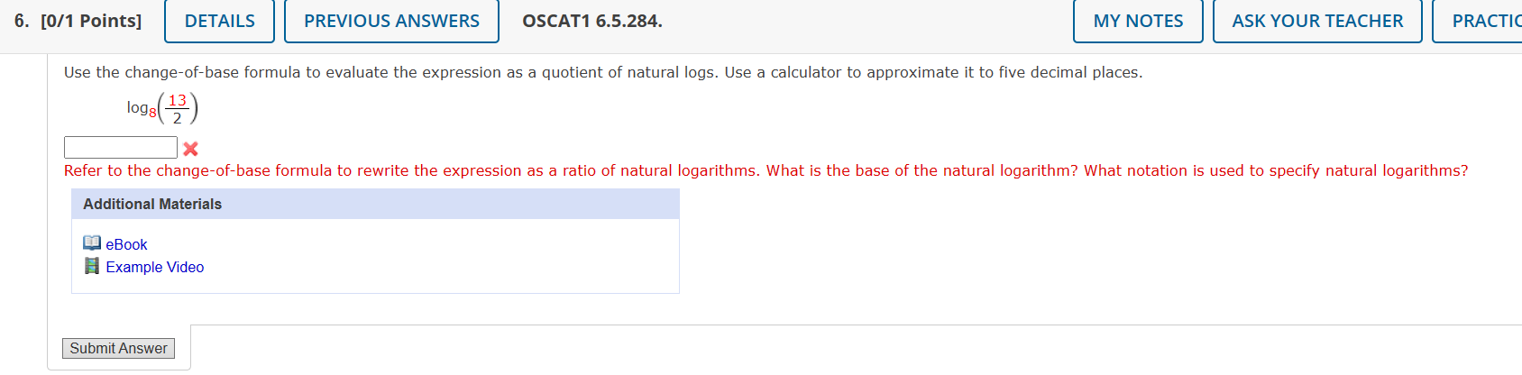 Solved log8(213) | Chegg.com