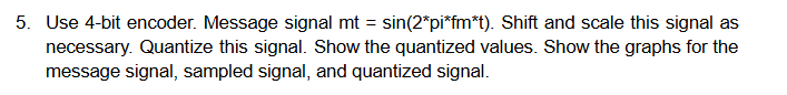 Solved Use 4-bit encoder. Message signal | Chegg.com