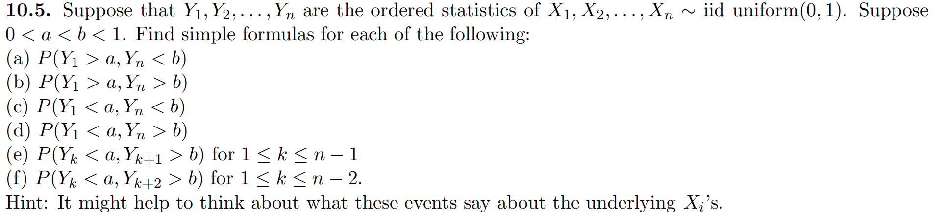 Solved Suppose that Y1, Y2, . . . , Yn are the ordered | Chegg.com