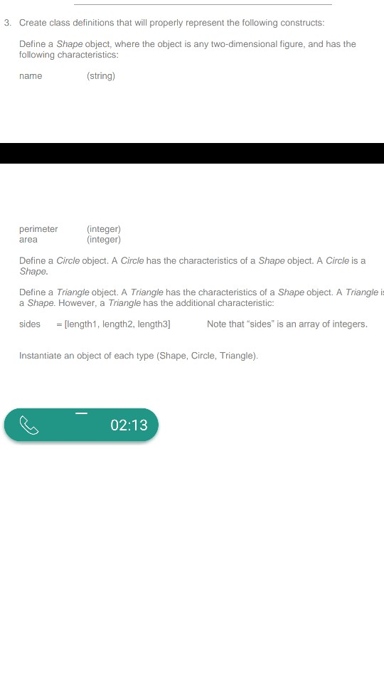 Solved 3. Create class definitions that will properly | Chegg.com