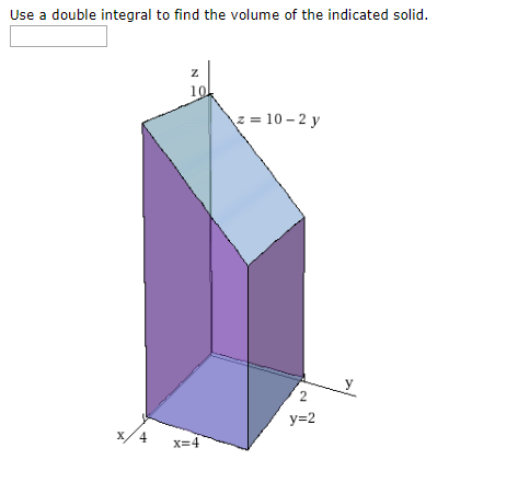 Solved Use a double integral to find the volume of the | Chegg.com