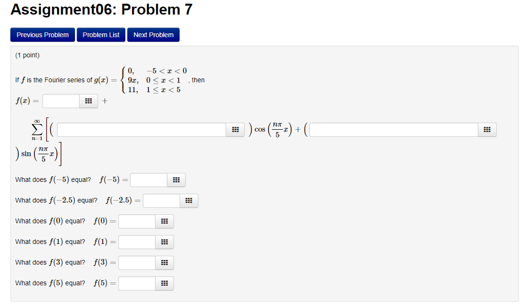 Solved Assignment06 Problem 7 Previous Problem Problem List 