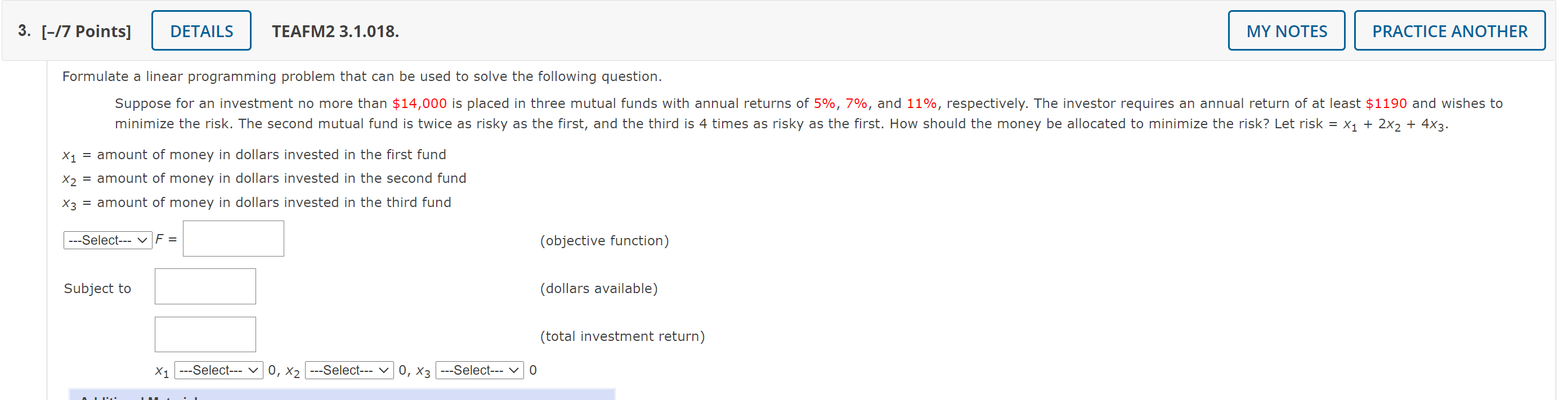 Solved 3. [-17 Points] DETAILS TEAFM2 3.1.018. MY NOTES | Chegg.com