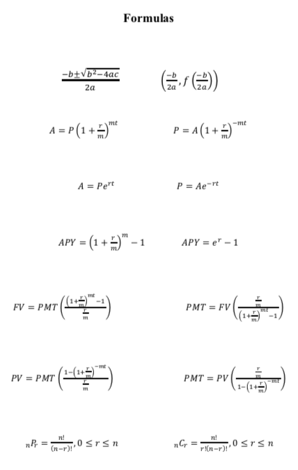 Solved Formulas 2a 2a mt A-P() p=A(1+-) A=Pert P = Ae-rt APY | Chegg.com