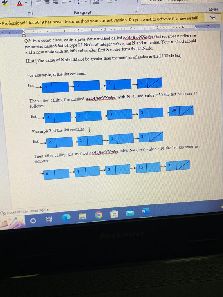 Solved A E Paragraph Styles Yes e Professional Plus 2019 has | Chegg.com