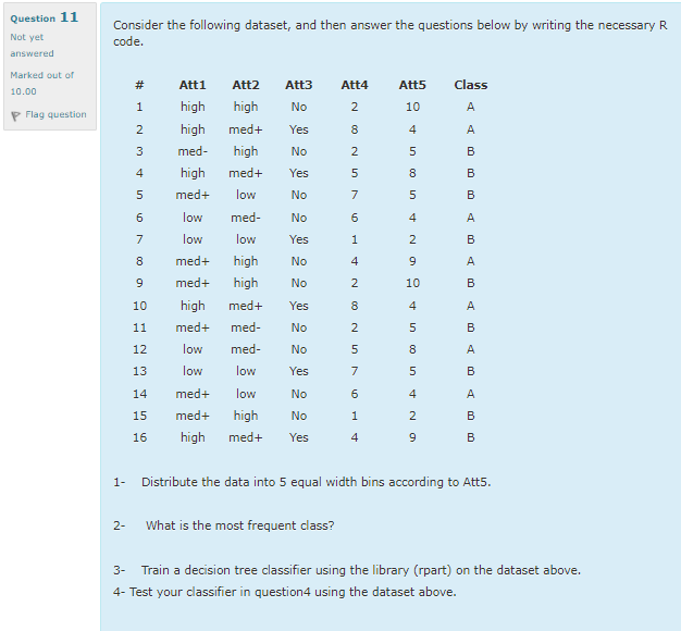 Solved Question 11 Not yet answered Consider the following | Chegg.com