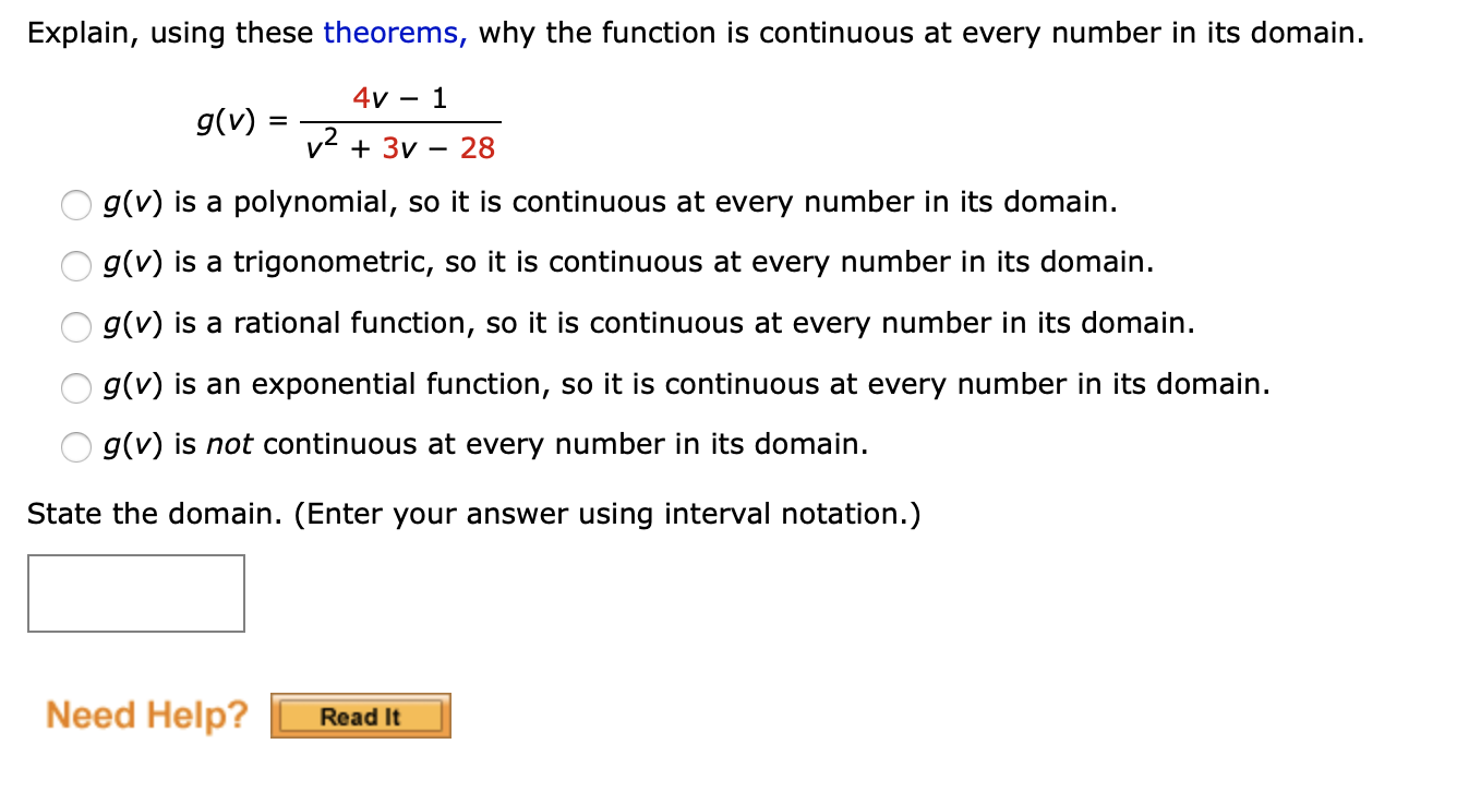 Solved Explain, using these theorems, why the function is | Chegg.com