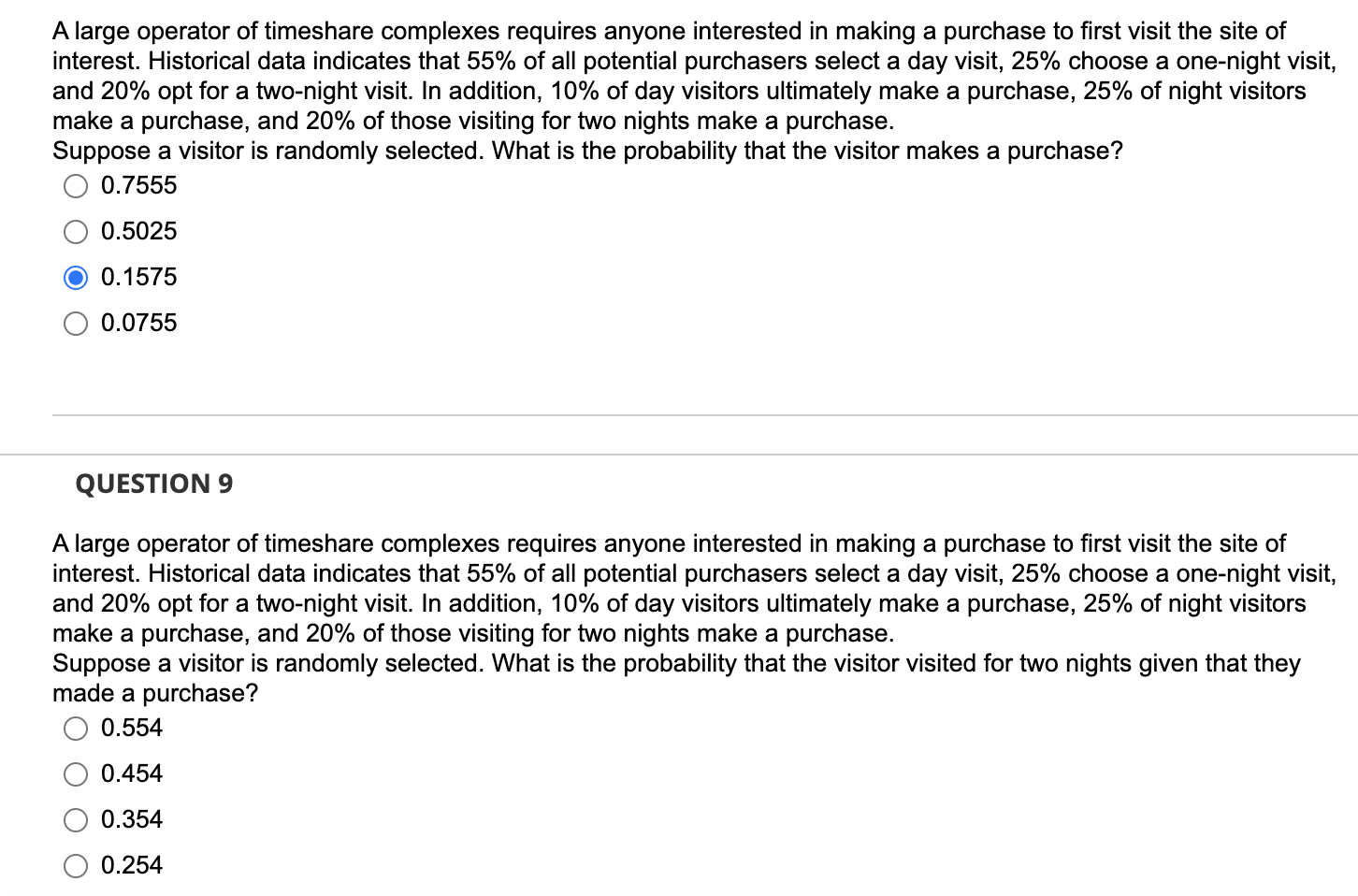 Solved A large operator of timeshare complexes requires | Chegg.com