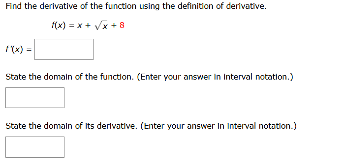 Solved Find the derivative of the function using the | Chegg.com