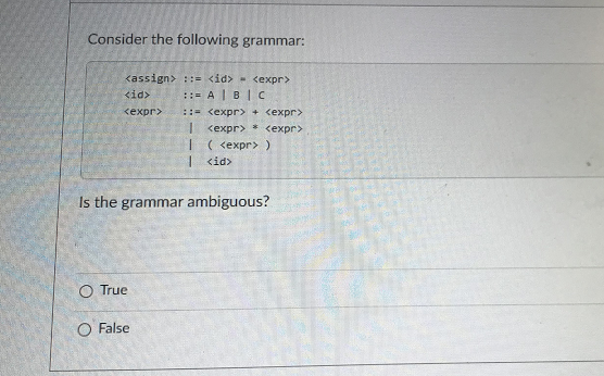 Solved Consider the following grammar: :: = Kid> ::- ABC | Chegg.com