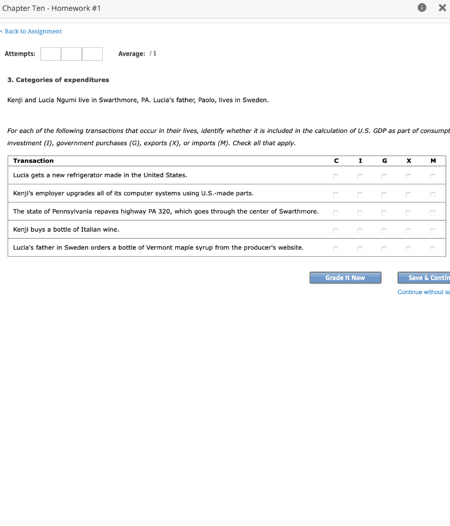 Solved Chapter Ten-Homework #1 Back to Assignment Attempts: | Chegg.com