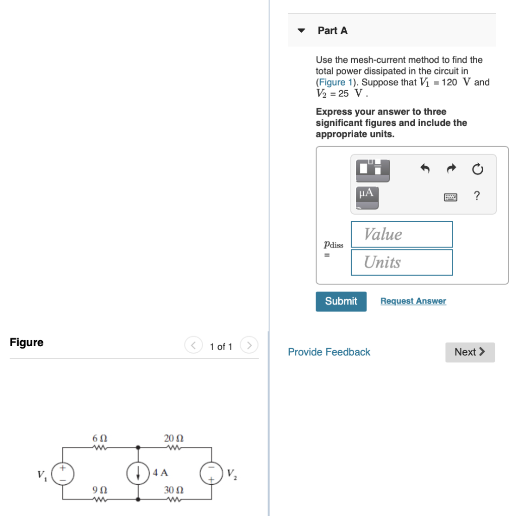 Solved Part A Use the mesh-current method to find the total | Chegg.com
