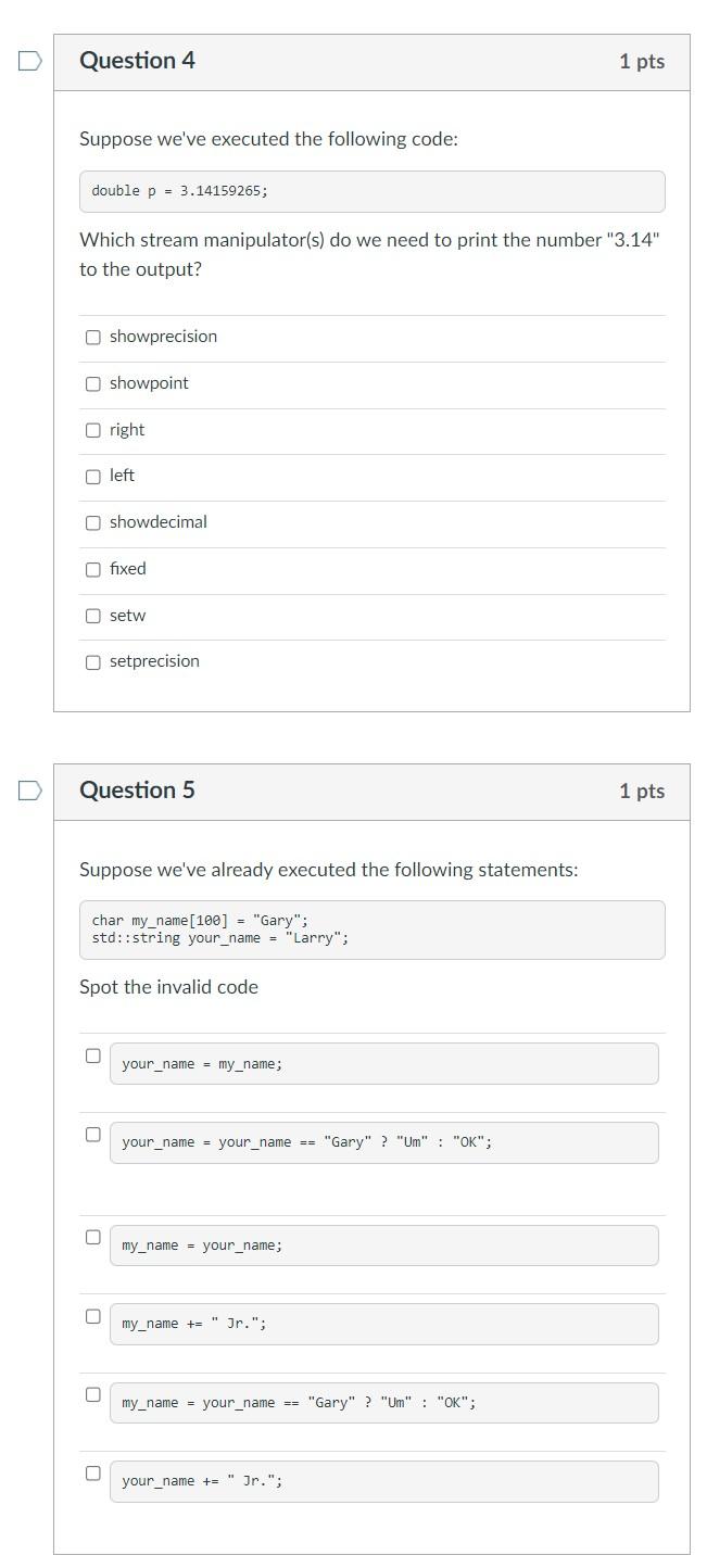 Solved Suppose we've executed the following code: double | Chegg.com