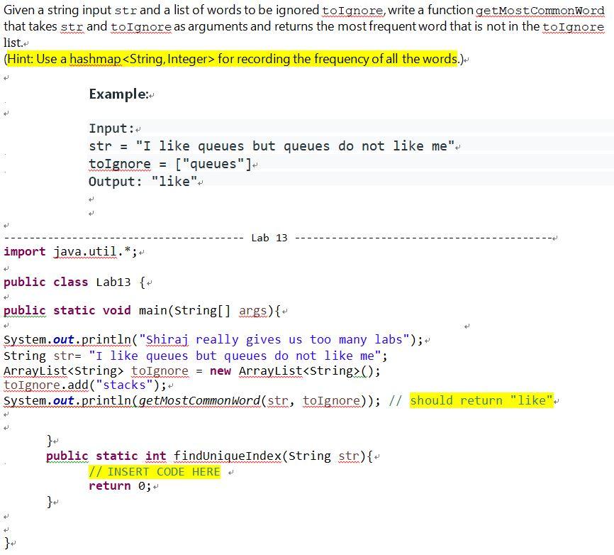 Solved Given a string input strand a list of words to be | Chegg.com