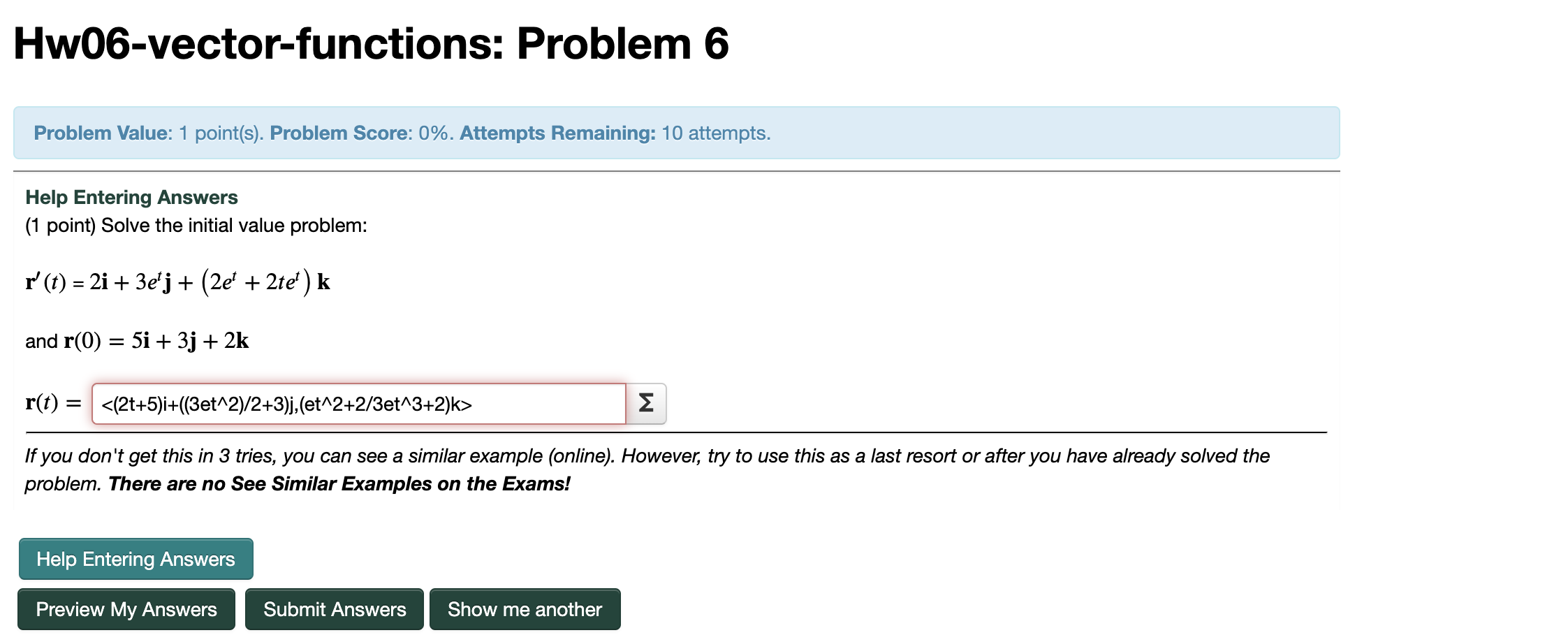 Solved Hw06-vector-functions: Problem 6 Problem Value: 1 | Chegg.com