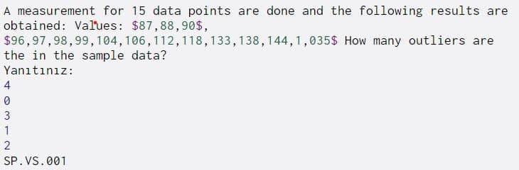 Solved A measurement for 15 data points are done and the | Chegg.com