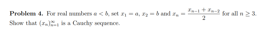 Solved Problem 4. For real numbers a | Chegg.com