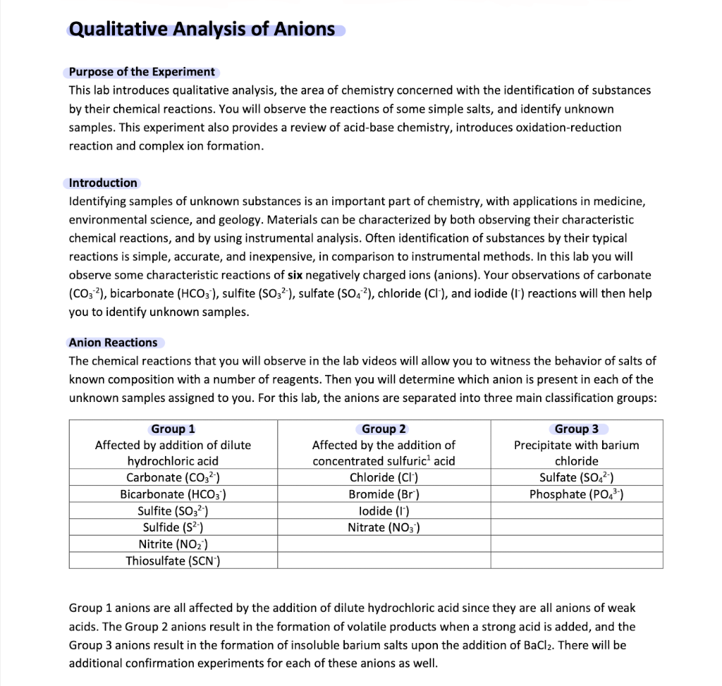 Solved This is a lab where I have to identify the unknown! | Chegg.com