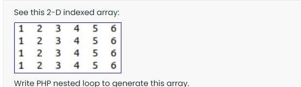 Solved See this 2-D indexed array: 1 2 3 4 5 6 1 2 3 4 5 6 1 | Chegg.com