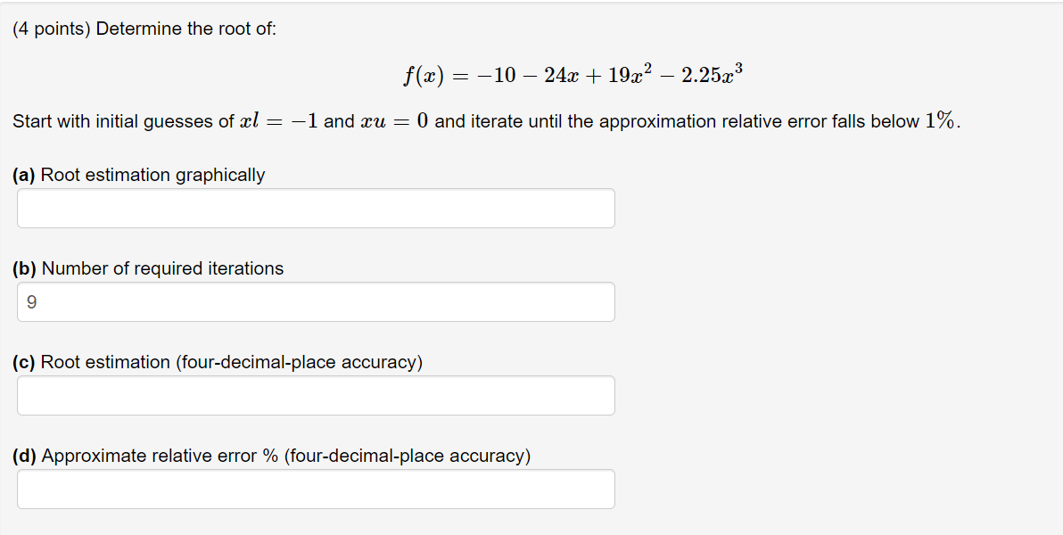Solved (4 points) Determine the root | Chegg.com