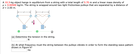 Solved A 10.3-kg object hangs in equilibrium from a string | Chegg.com