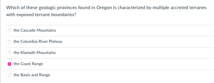 Solved Which of these geologic provinces found in Oregon is | Chegg.com