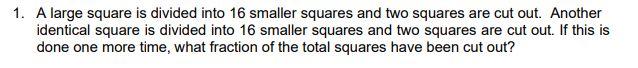 Solved 1. A large square is divided into 16 smaller squares | Chegg.com