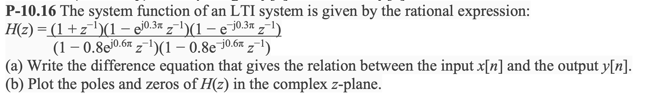 Solved P-10.10 Given an IIR filter defined by the difference | Chegg.com