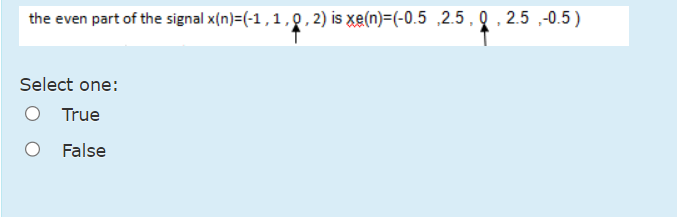 Solved the even part of the signal x(n)=(-1,1,l,2) ﻿is | Chegg.com