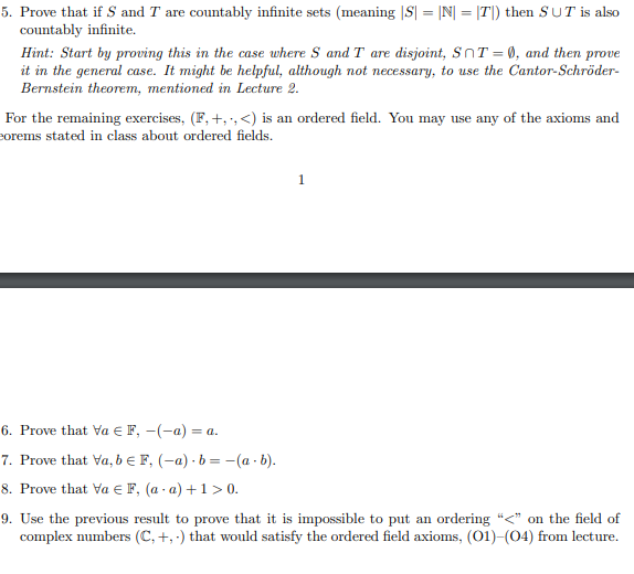 Solved 5. Prove that if S and T are countably infinite sets | Chegg.com