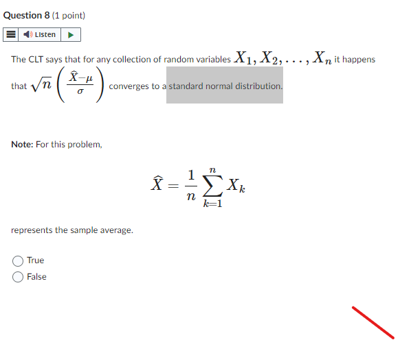 Solved The CLT says that for any collection of random | Chegg.com