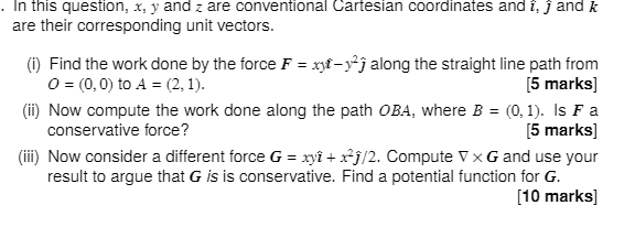 Solved In this question, x,y ﻿and z ﻿are conventional | Chegg.com