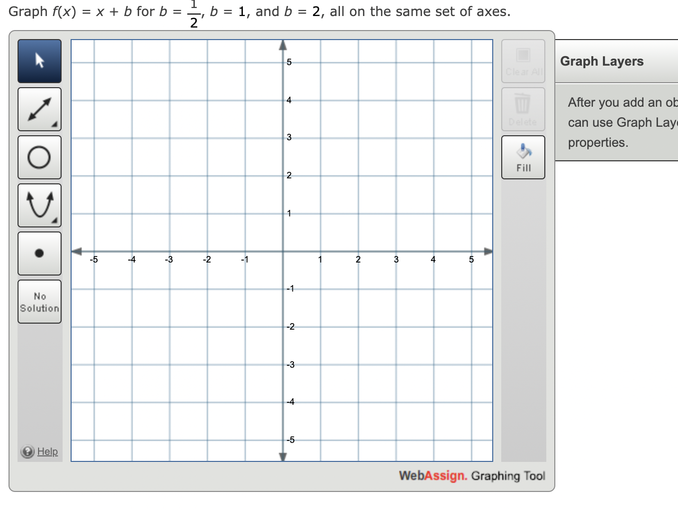 Solved Graph f(x)=x+b for b=21,b=1, and b=2, all on the same | Chegg.com