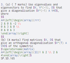 Solved 3. (a) ( 7 marks) Use eigenvalues and eigenvectors to | Chegg.com