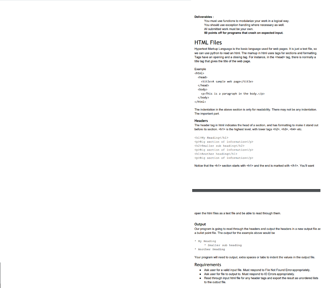 Deliverables You must use functions to modularize | Chegg.com