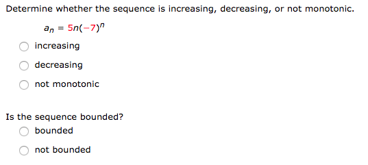 Solved Determine whether the sequence is increasing, | Chegg.com