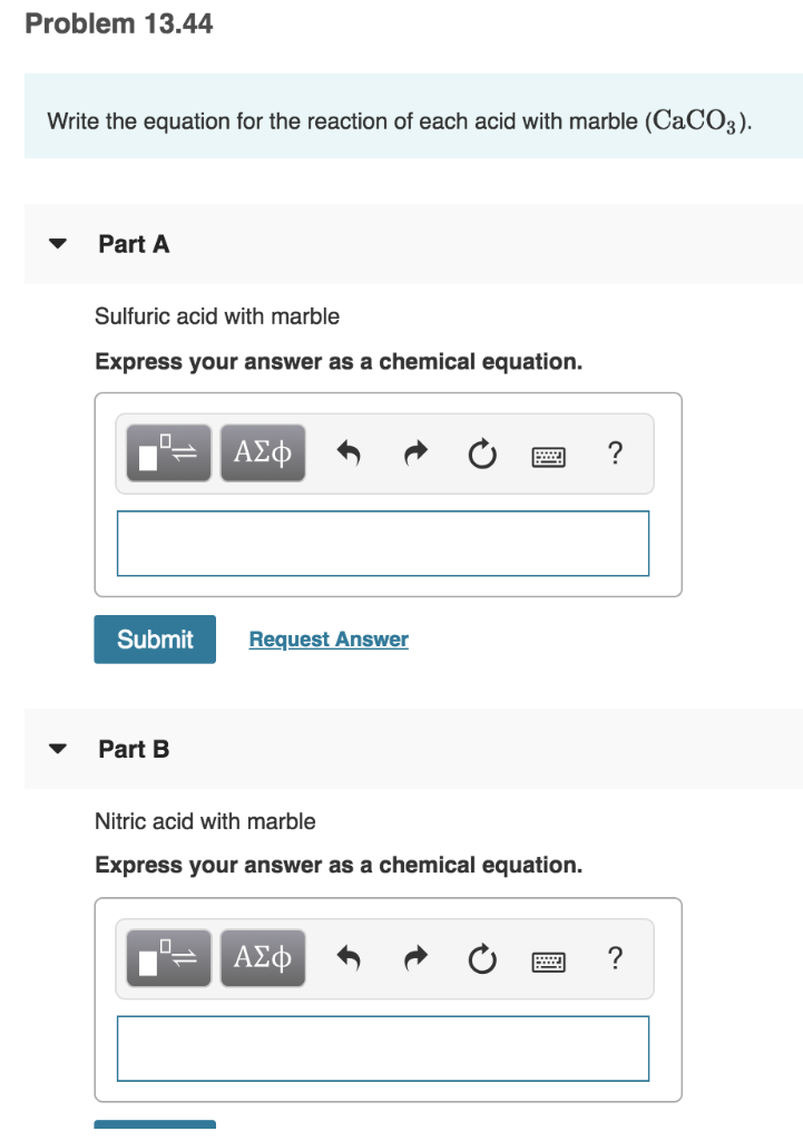 Solved Problem 13.44 Write the equation for the reaction of | Chegg.com