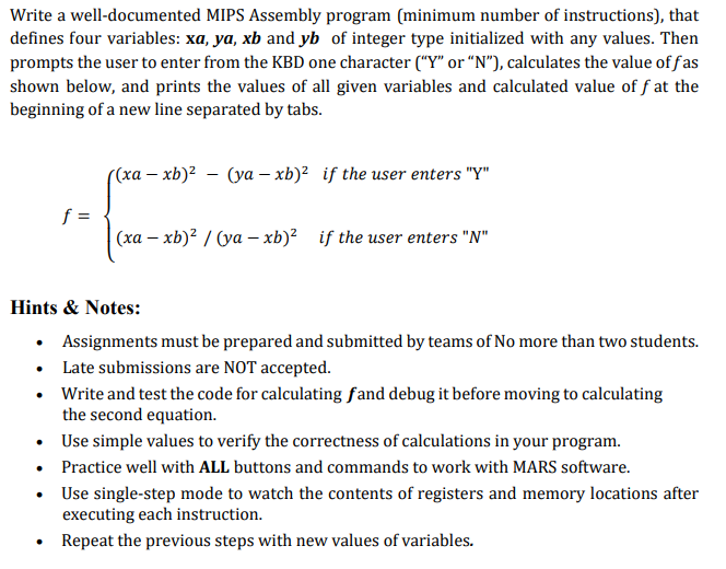 Solved Write a well-documented MIPS Assembly program | Chegg.com