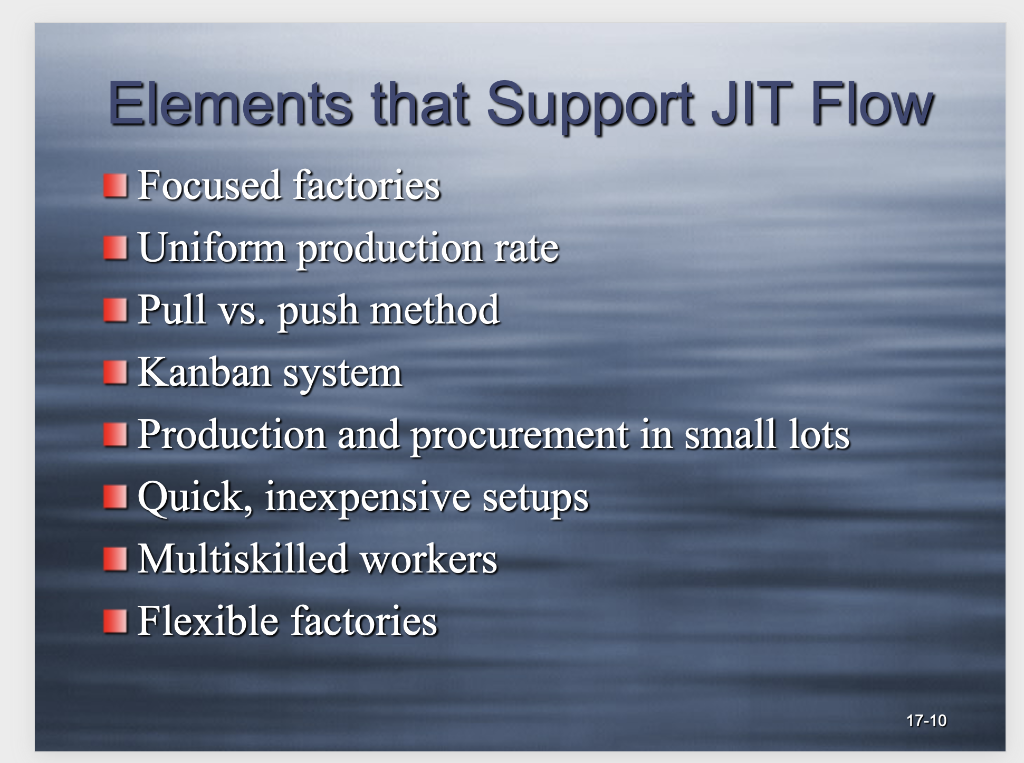Solved Elements that Support JIT Flow Focused factories | Chegg.com
