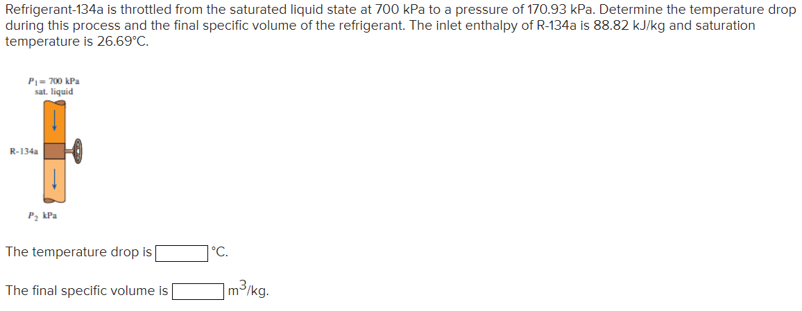 Solved Refrigerant-134a is throttled from the saturated | Chegg.com
