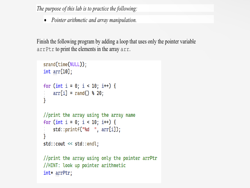 Solved The purpose of this lab is to practice the following: | Chegg.com